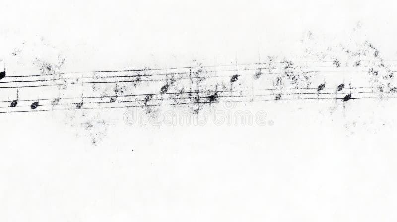 Musical Notes Flowing on a White Background with Soft Shading Stock ...