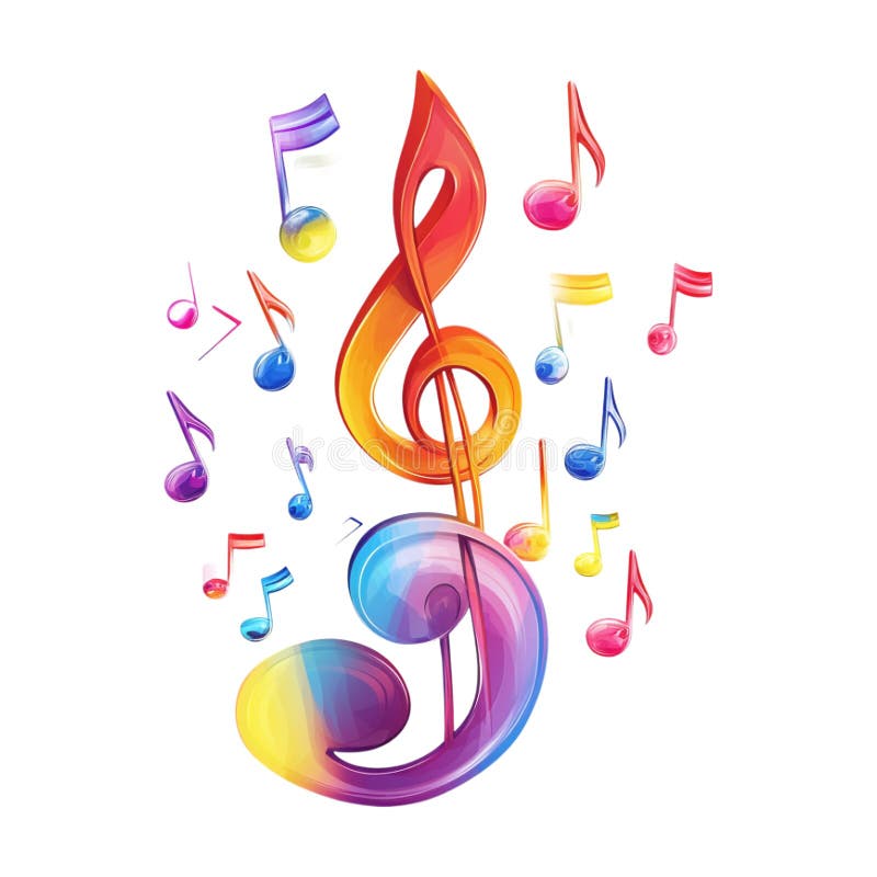 Musical Notes Flying in Air on Transparent Background - Ai Generated ...