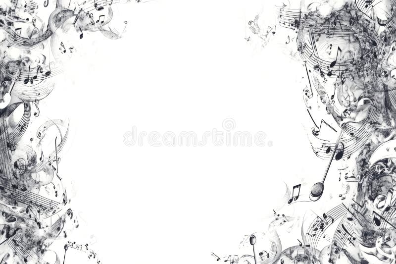 Musical Notes are Flying and Creating an Abstract Background Stock ...