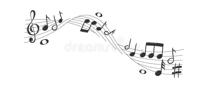 Musical Notes Flying stock vector. Illustration of graphic - 275432966
