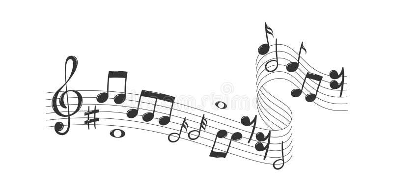 Musical Notes Flying stock vector. Illustration of sign - 275435947