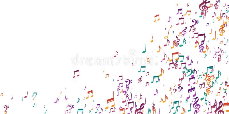 Musical Notes Flying Vector Pattern. Song Stock Vector - Illustration ...