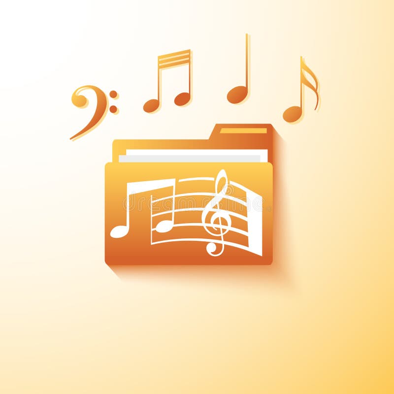Musical notes folder stock vector. Illustration of organization - 33213964