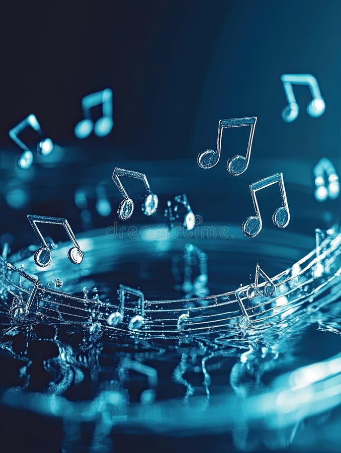 Musical Notes Form a Heart Shape on a Dark Backdrop, Evoking Love and ...