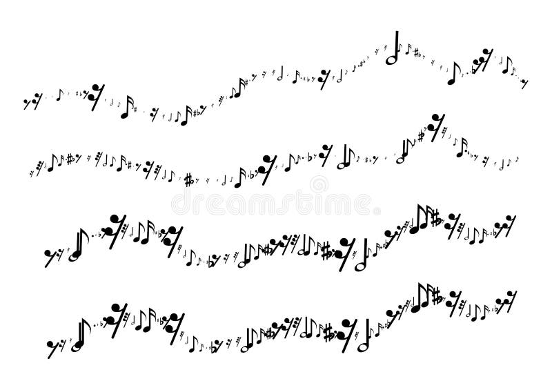 Wavy musical notes stock vector. Illustration of illustration - 31380865