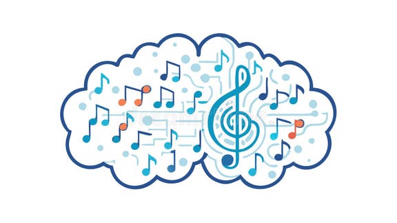 Musical Notes Forming a Thought Bubble, Vector Design Generative AI ...