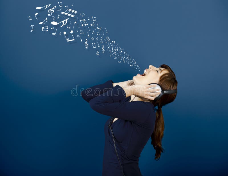 Musical Notes Getting Out of the Mouth Stock Photo - Image of people ...