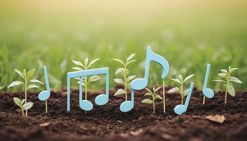 Musical Notes Growing Like Trees Stock Illustration - Illustration of ...