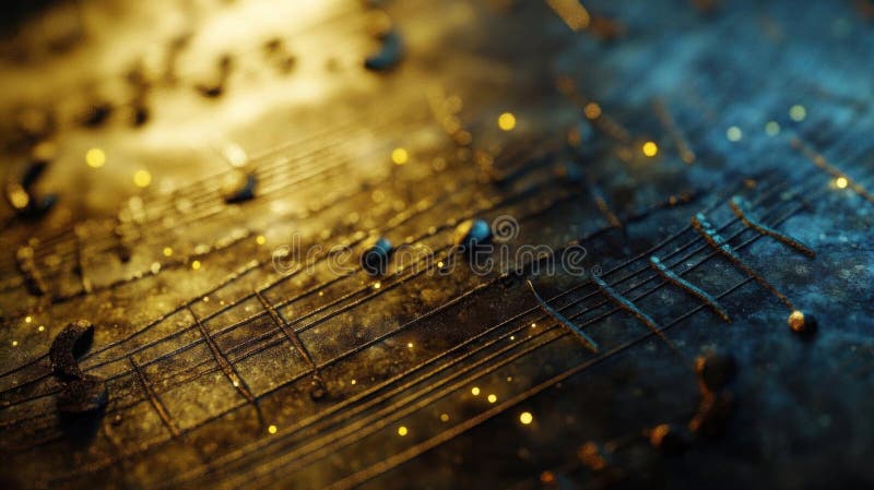 Musical Notes on Grunge Metal Background Stock Illustration ...