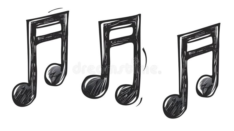 Musical Notes, Hand Draw, Chalk Sketching, Grunge Chalk Hand Draw in ...