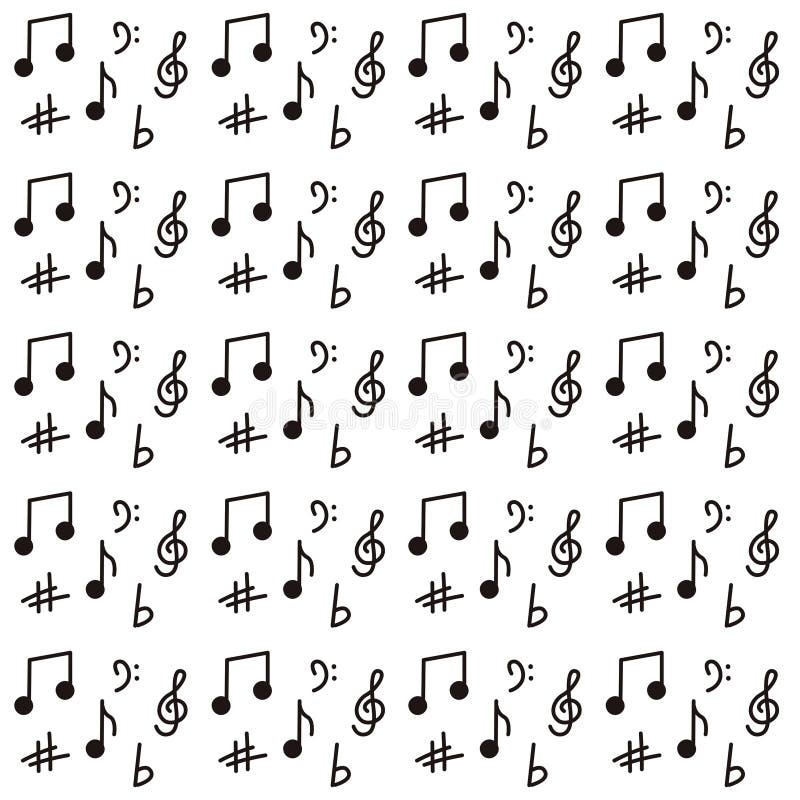 Musical Notes Hand Drawn Background Vector Stock Vector - Illustration ...