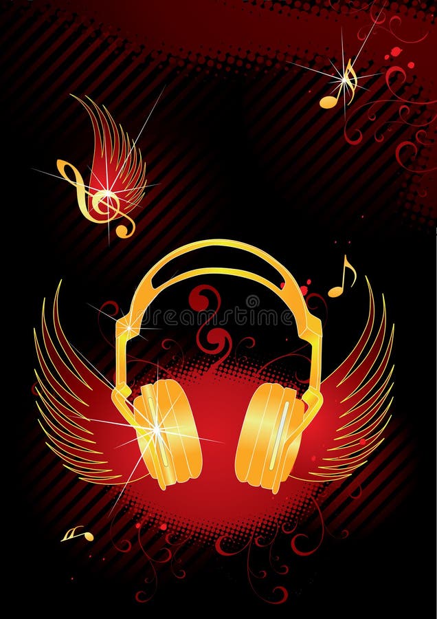 Musical Notes and Headphones Stock Vector - Illustration of sound ...