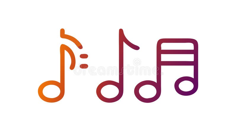 Musical Notes Icon with Gradient Color, Representing Music and Sound ...