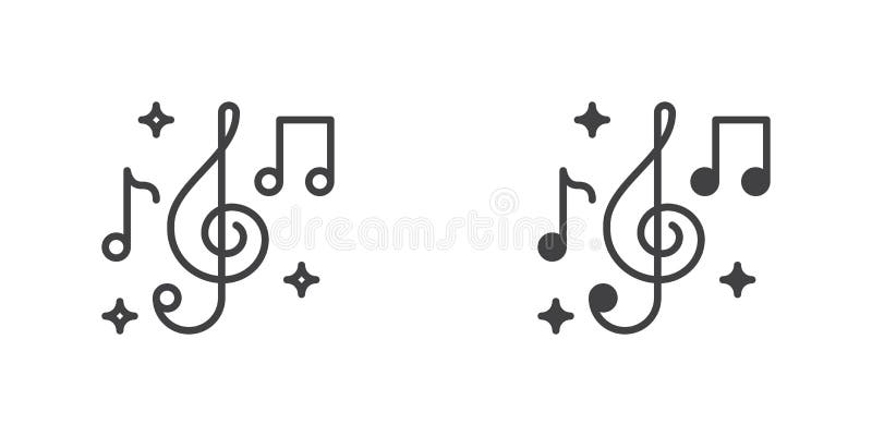 Treble Clef Music Outline Icon Stock Vector - Illustration of bass ...
