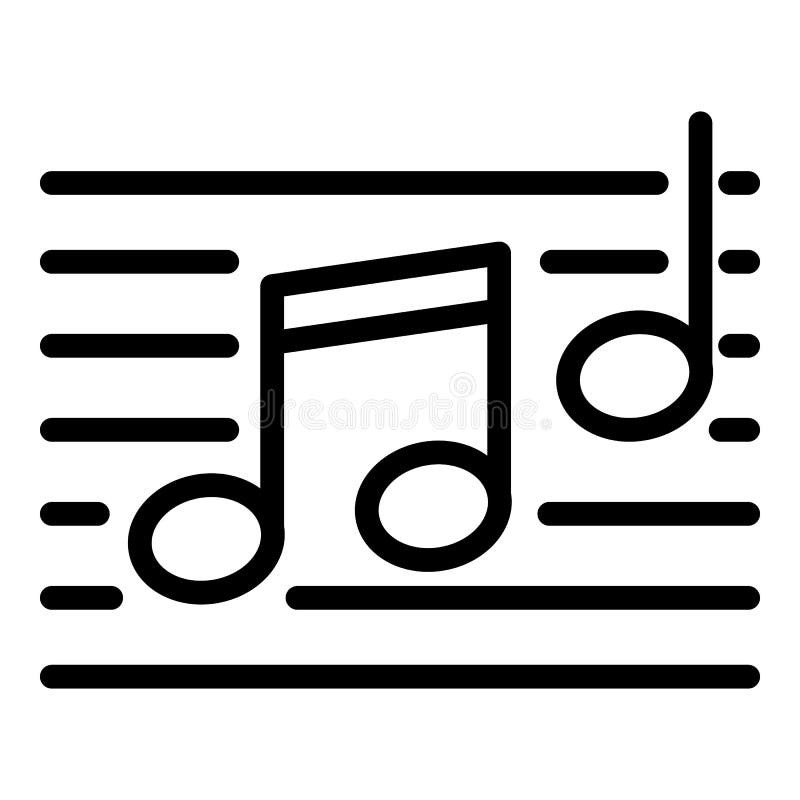 Musical Notes Icon, Outline Style Stock Vector - Illustration of audio ...