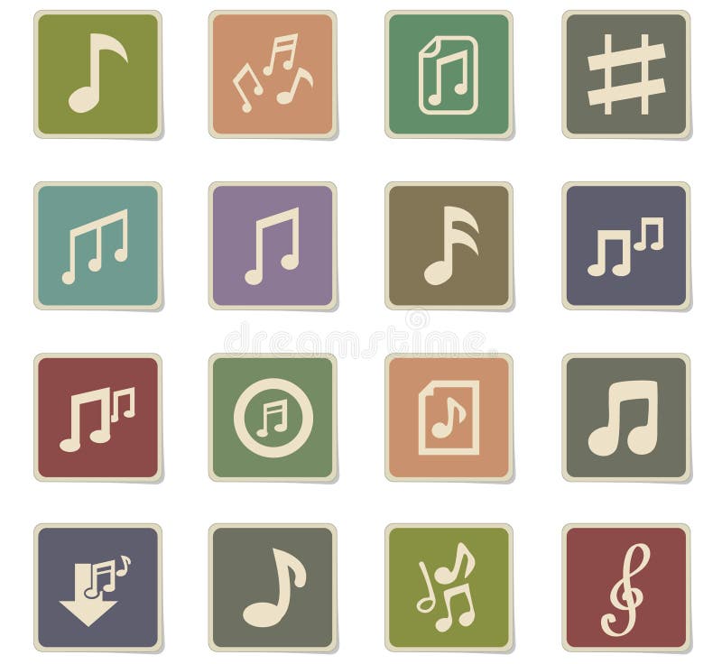 Musical notes icon set stock vector. Illustration of sheet - 121864131
