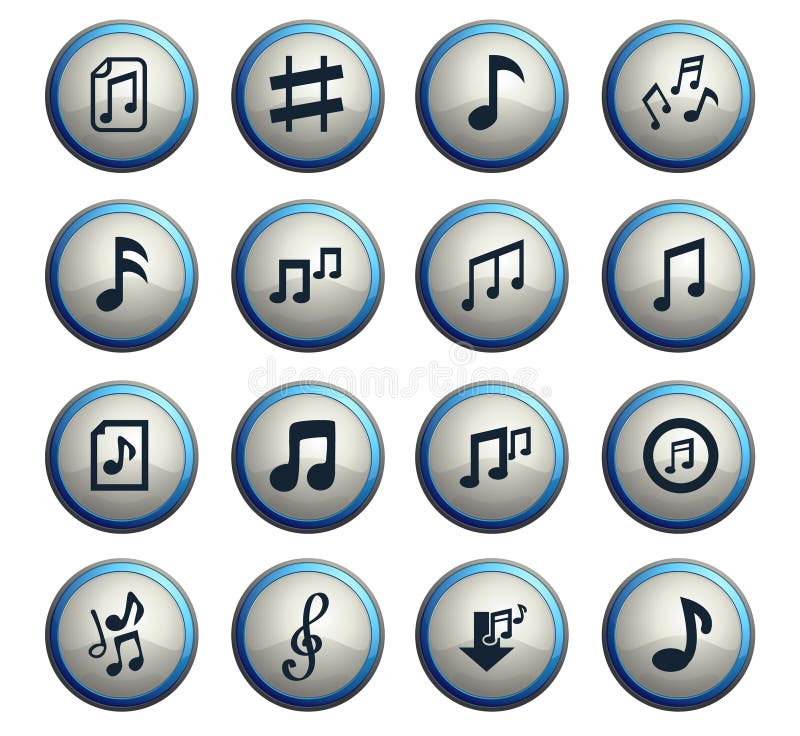 Musical notes icon set stock vector. Illustration of sound - 127751096