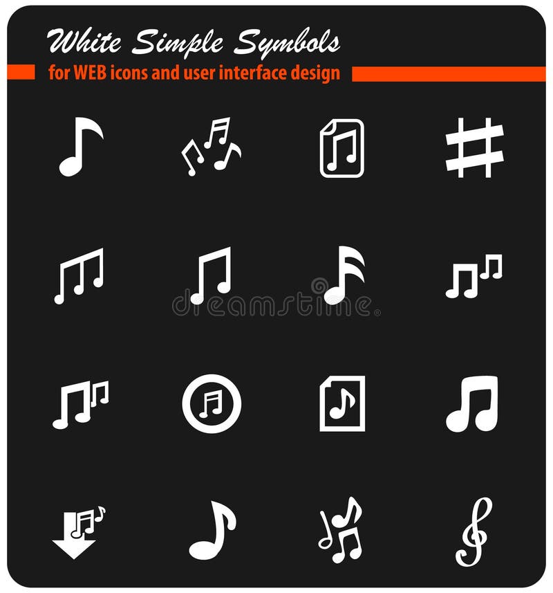 Musical notes icon set stock vector. Illustration of icon - 130912865