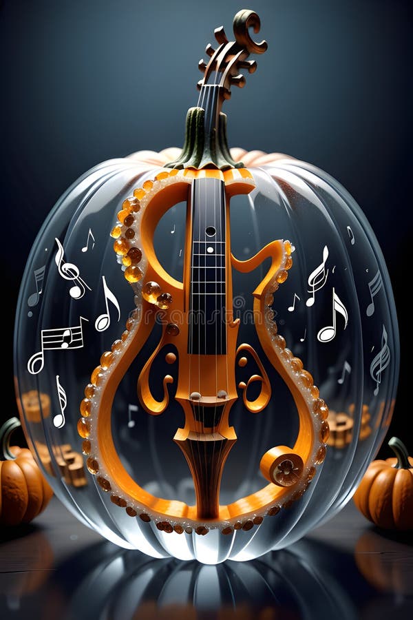 The Musical Notes and Instrument Shapes Inside a Pumpkin Made of ...