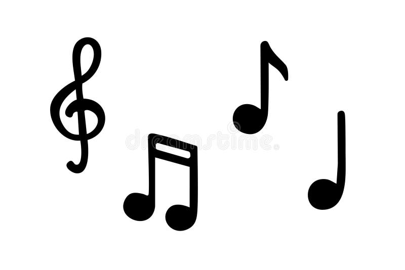 Musical Notes Line Drawing stock vector. Illustration of music - 374048994