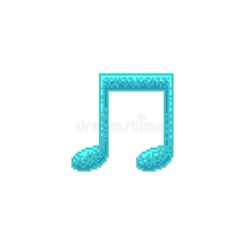 Musical Notes Logo Icon in Pixel Art Stock Vector - Illustration of ...