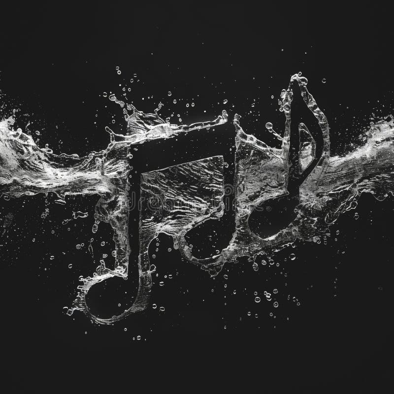 Musical Notes Made of Water on a Black Background. Stock Image - Image ...