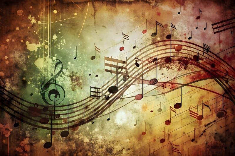 Musical Notes Melodies Vibrant Harmony Background Art Abstract Stock ...