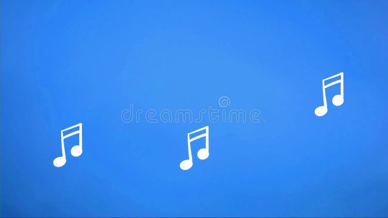 Musical Notes in Motion Against Bright Blue Background Stock Video ...