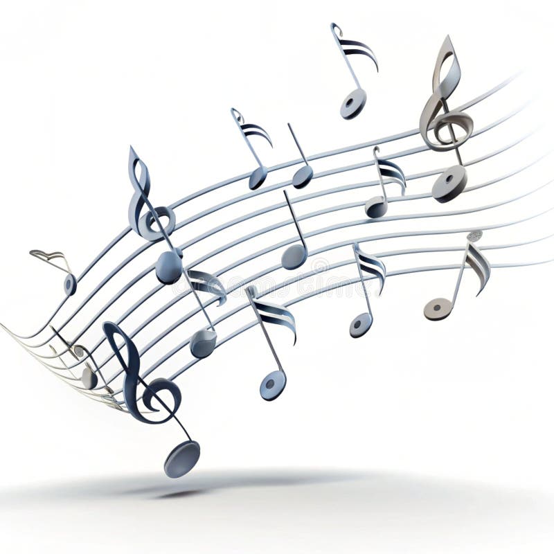 Musical Notes in Motion stock illustration. Illustration of abstract ...