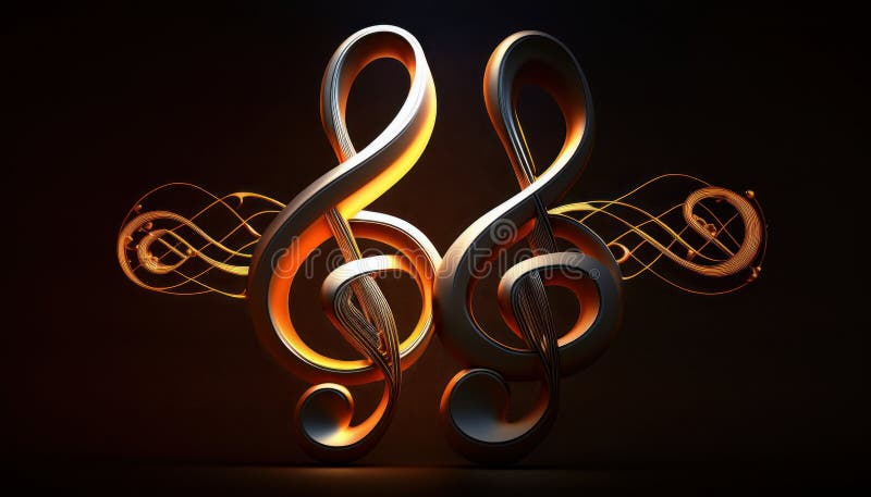 Musical Notes in Music Art. Generative AI. Stock Illustration ...