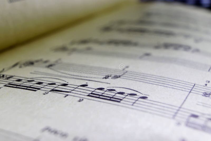 Musical Notes in a Notebook for Playing the Piano Stock Photo - Image ...