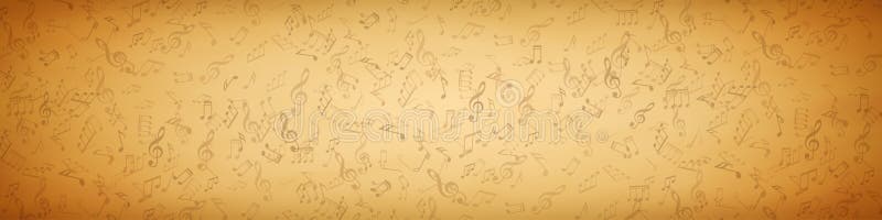 Musical Notes on Old Papyrus Paper.Retro Background for Design.Treble ...