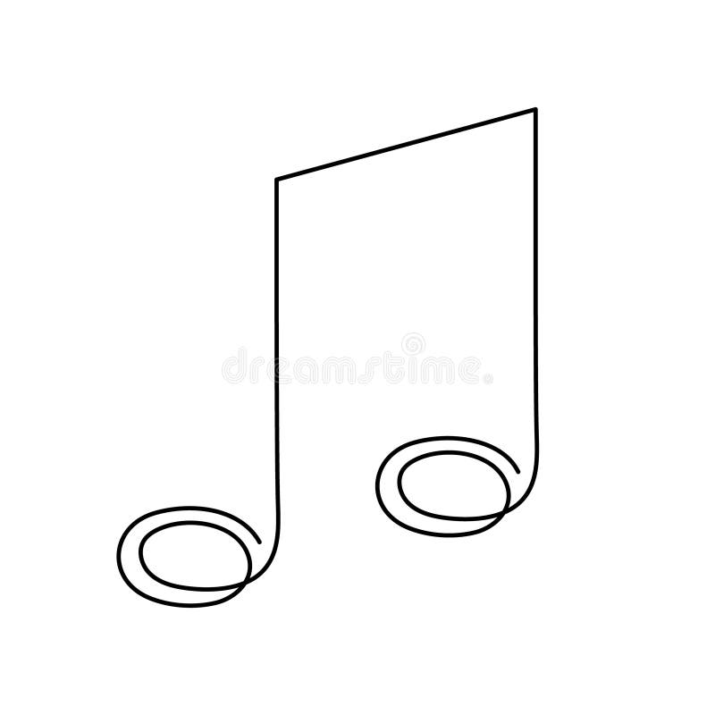 Musical Notes One Line Art, Hand Drawn Continuous Contour. Artistic ...