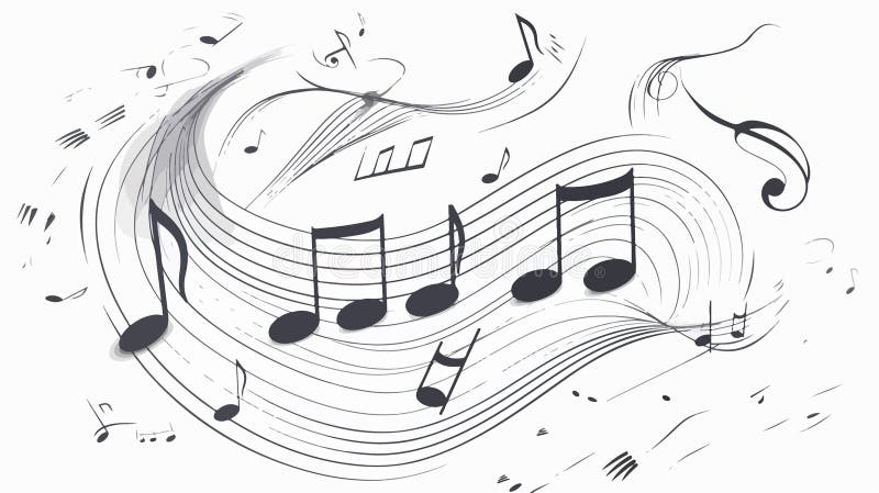 Musical Notes Outline Illustration Vector Stock Vector - Illustration ...