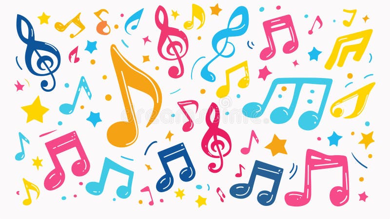 Musical Notes Outline Vector Illustration for Creative Projects Stock ...