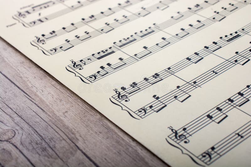 Musical Notes on Paper Placed on a Canvas Stock Image - Image of treble ...