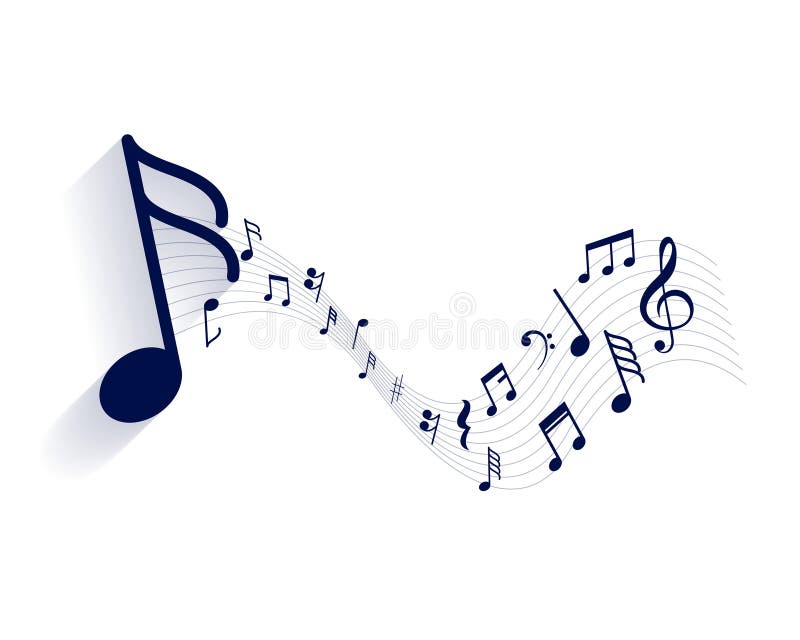 Musical Notes Pentagram Background with Sound Wave Stock Vector ...