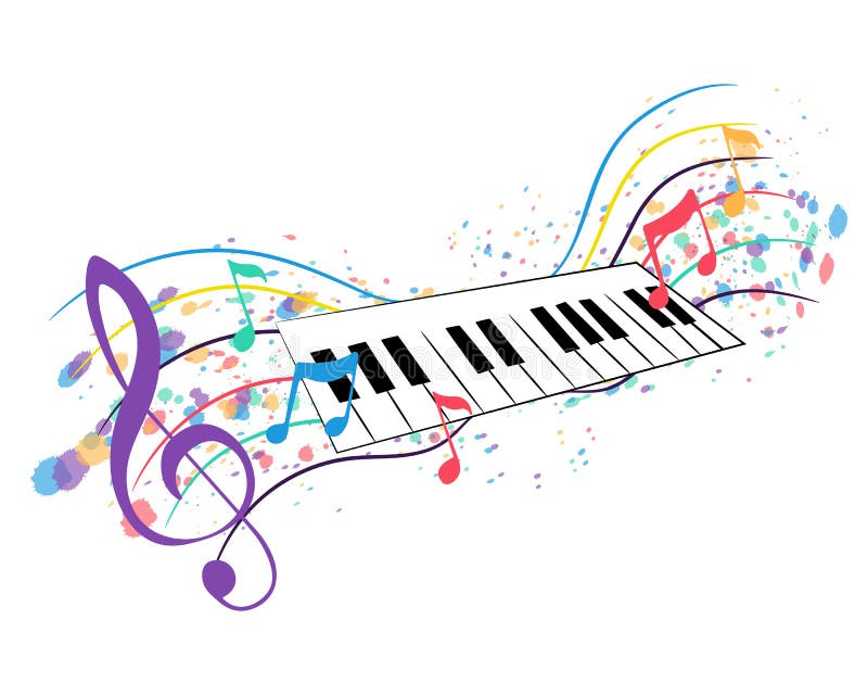 Musical Notes with Piano Vector Illustration. Color Design Stock Vector ...