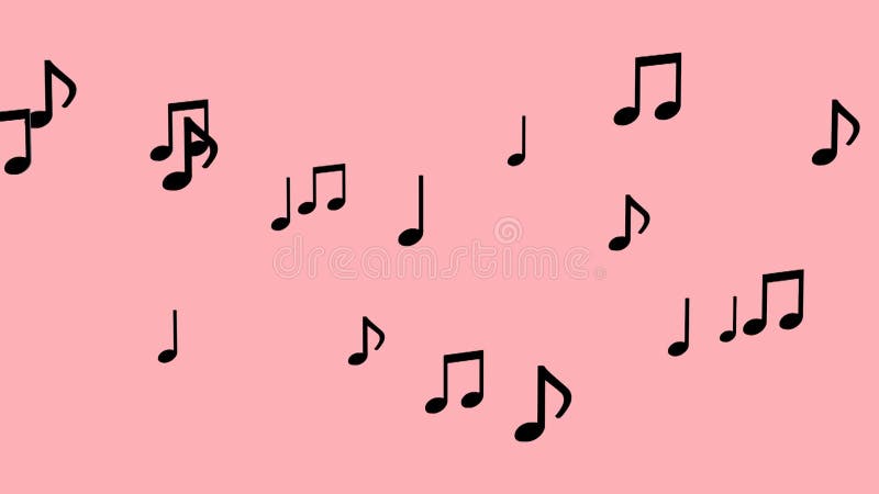 Musical Notes on a Pink Background. 3D Animation Stock Footage - Video ...