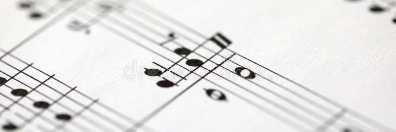 Musical Notes Printed on Paper Sheet Stock Photo - Image of drawing ...