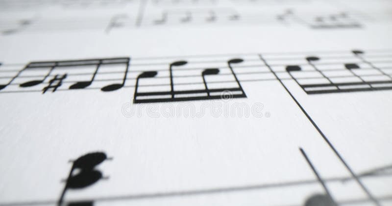Musical Notes Printed on a Sheet of Paper Closeup Stock Footage - Video ...