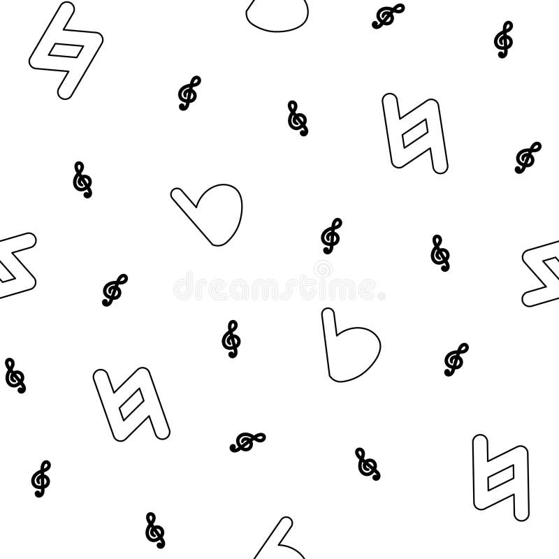 Musical Notes. Seamless Pattern Stock Vector - Illustration of book ...