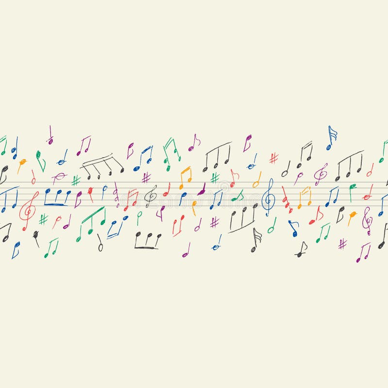 Musical notes seamless stock vector. Illustration of pattern - 51574537