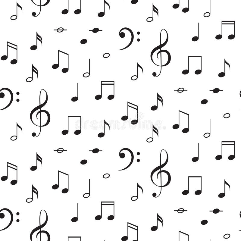 Music Notes Seamless Vector Stripe Pattern. Stock Vector - Illustration ...