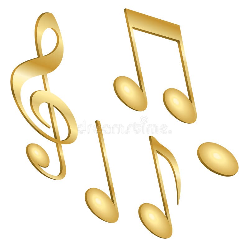 Gold Icons of a Treble Clef and Music Notes. Stock Vector ... Gold Icons of a Treble Clef and Music Notes. Stock Vector ...