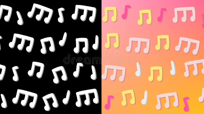 Musical Notes Shaking Under a Musical Rhythm on a Sunny Background ...