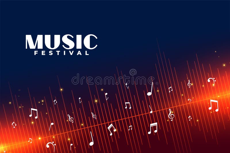 Musical Notes with Shiny Audio Beat for Party Flyer Stock Vector ...