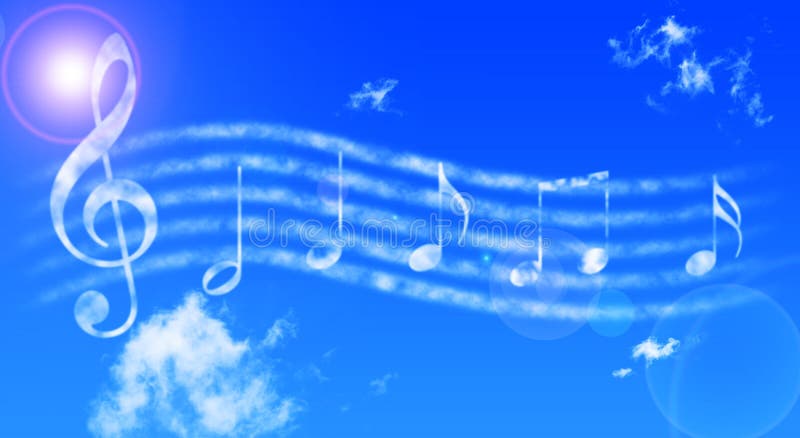Musical notes on the sky stock illustration. Illustration of abstracts ...