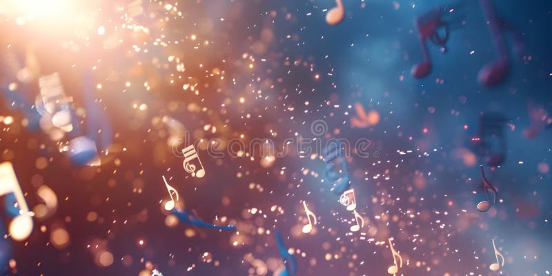 Musical Notes Soaring in Background, Fluttering Music Notes Background ...