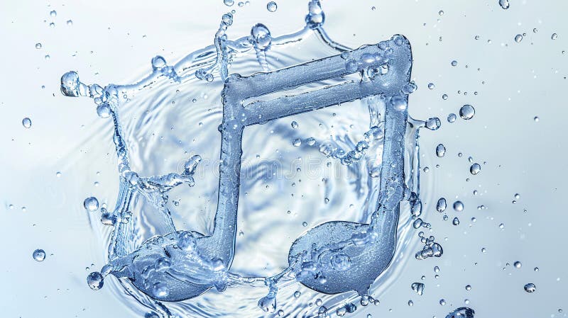 Musical Notes. Splashes and Drops of Water. Melody Concept. Generative ...